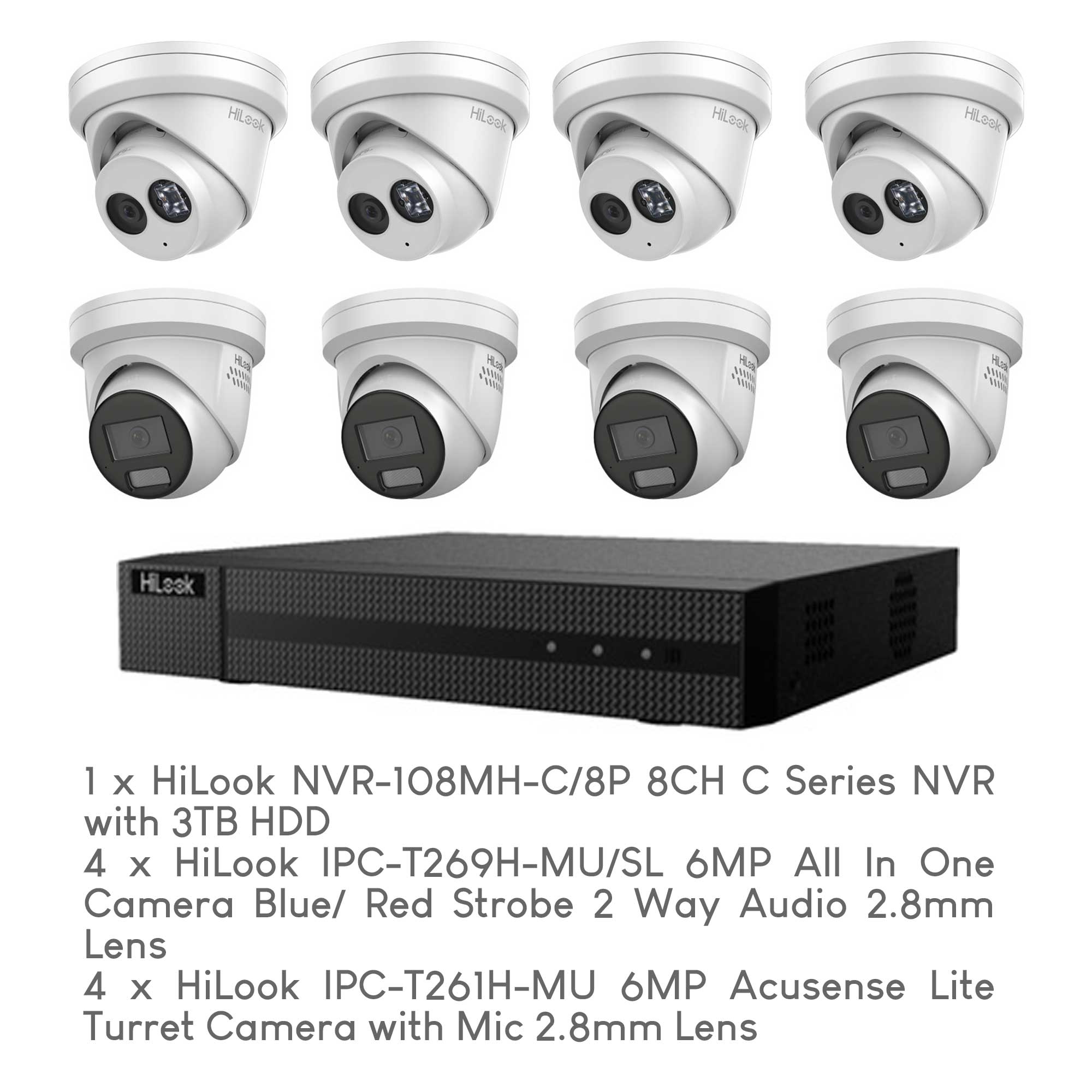HiLook 8-Camera 6MP Package with Installation by 5 Star Security