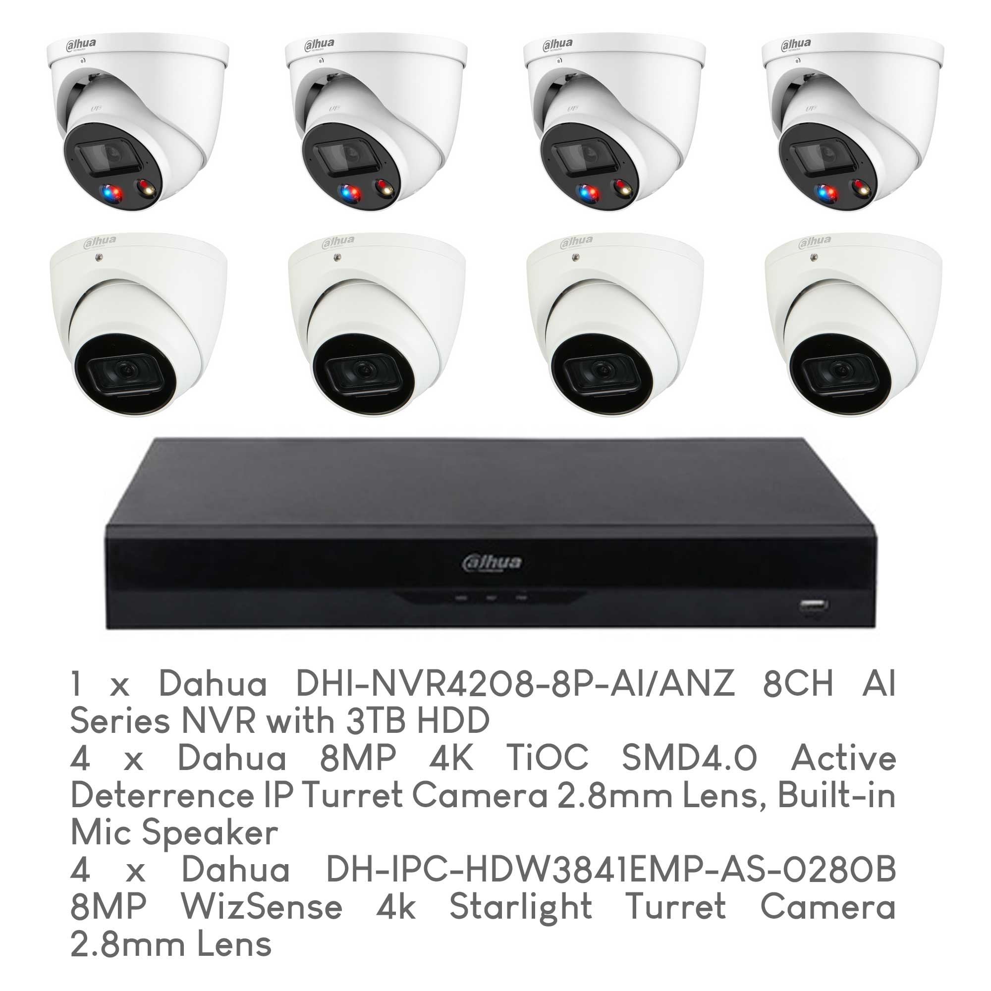 Dahua 8-Camera AI & WizSense 8MP CCTV Package with Installation by 5 S – 5 Star Security