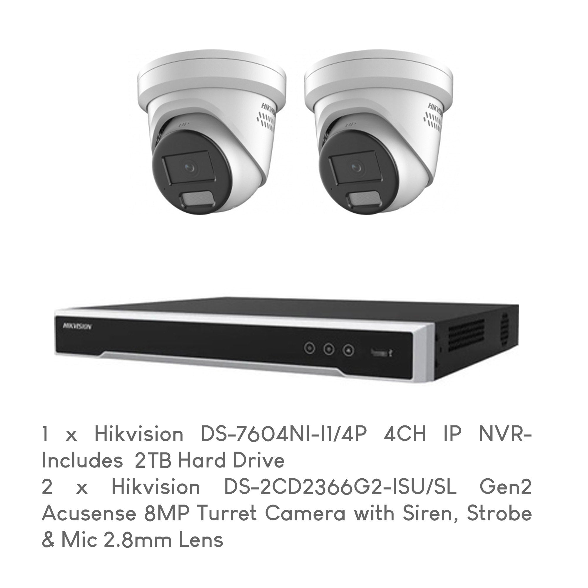 Hikvision 2-Camera 8MP CCTV Package with Installation by 5 Star Securi ...