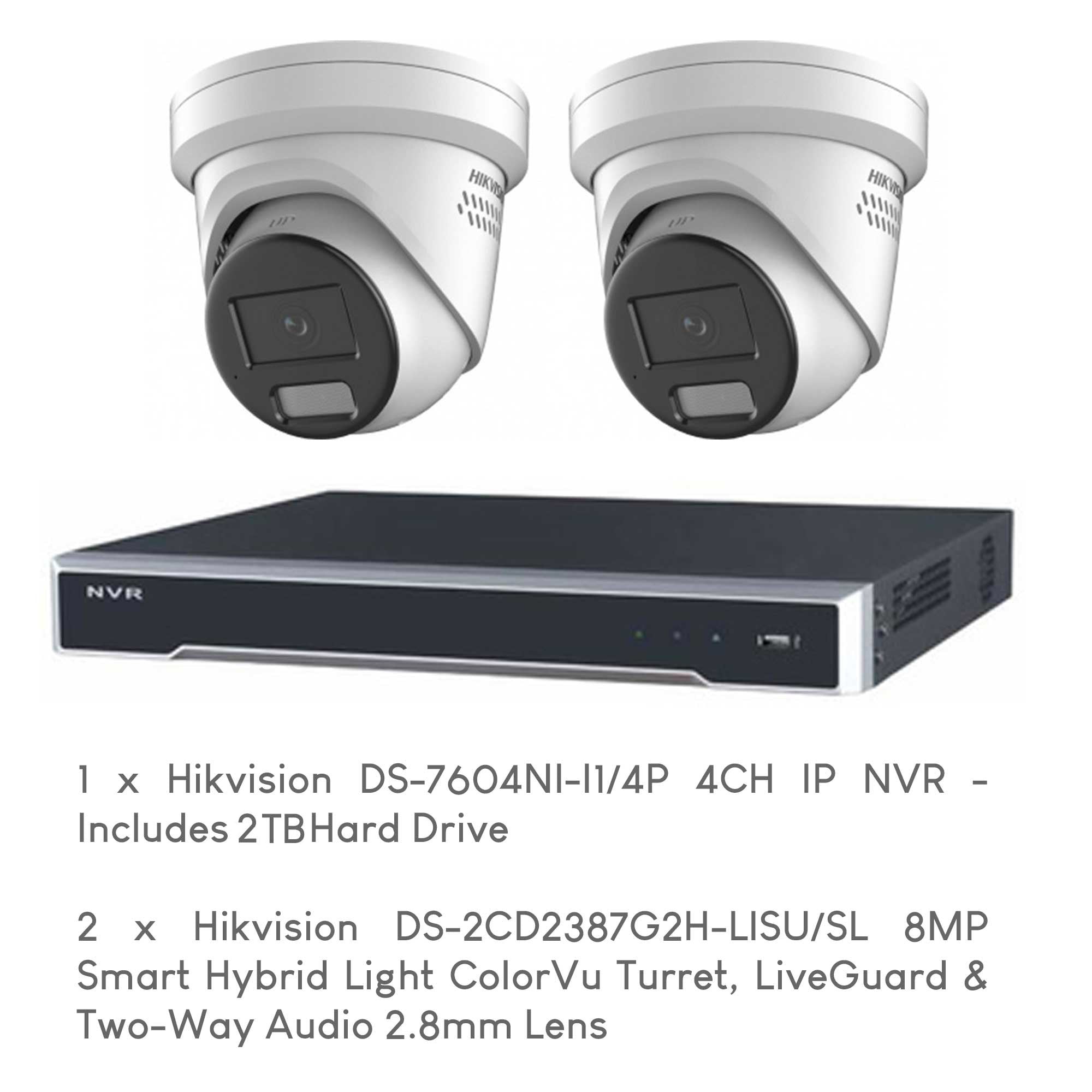Hikvision 2-Camera Hybrid 8MP CCTV Package with Installation by 5 Star ...
