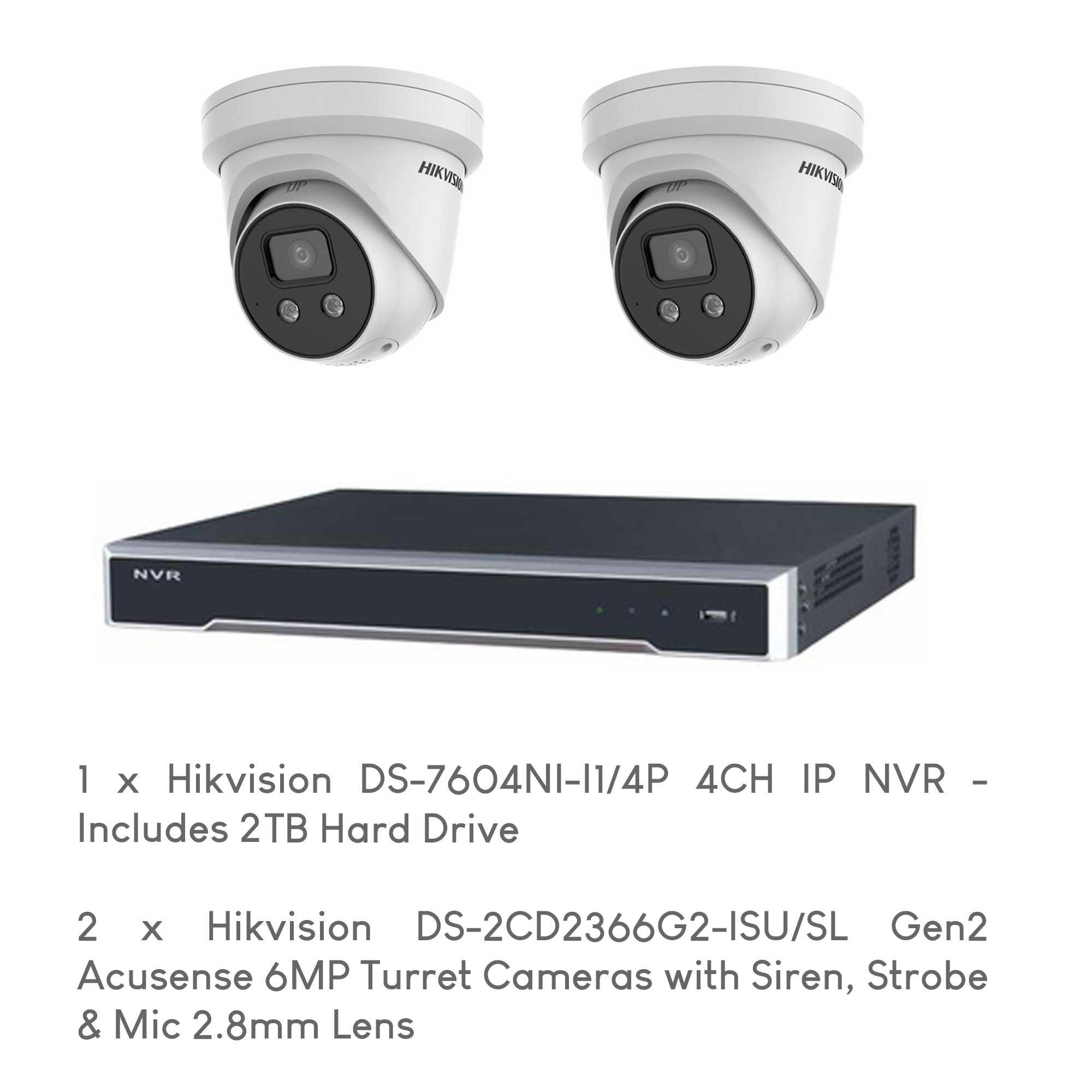 Hikvision 2-Camera Acusense 6MP CCTV Package – 5 Star Security