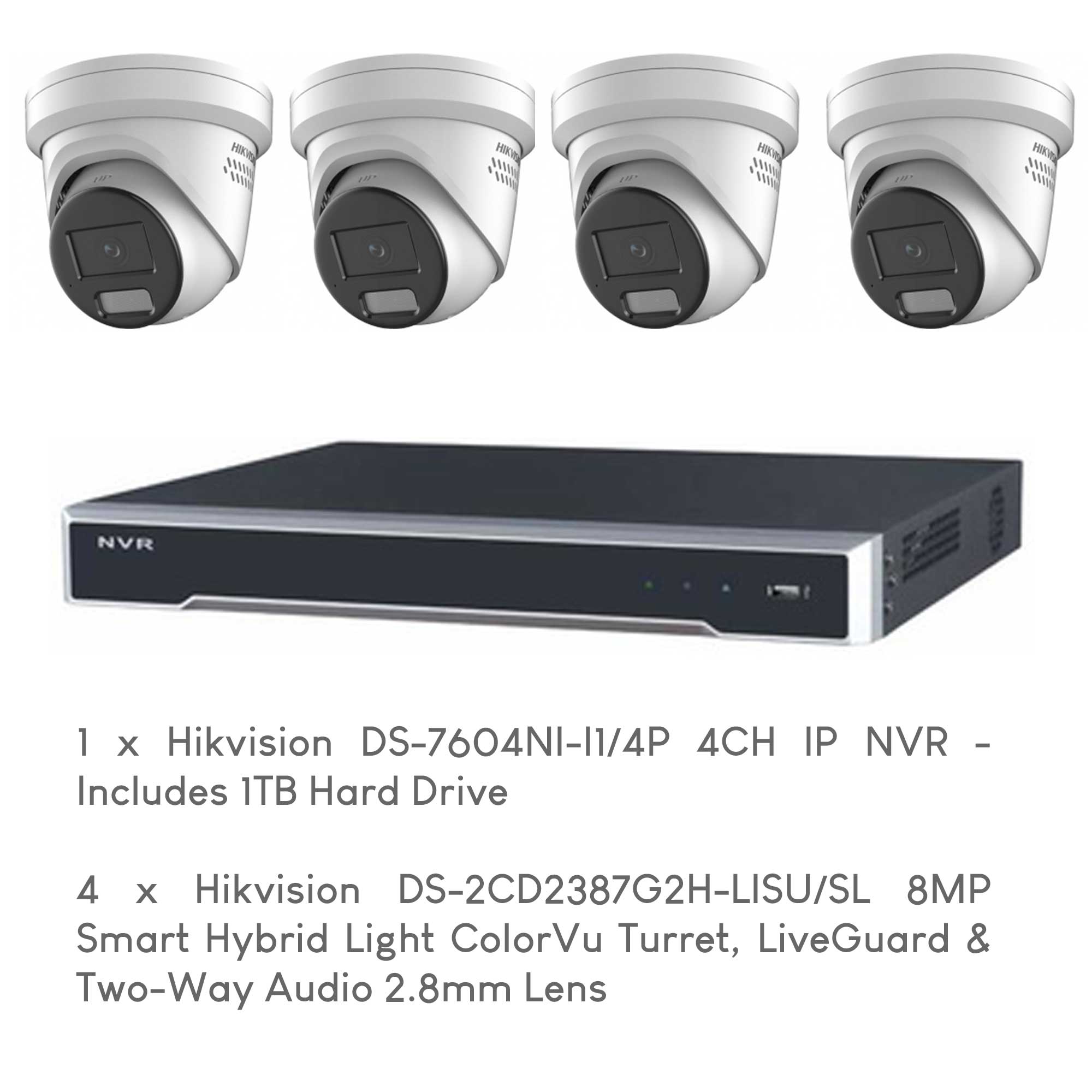 Hikvision 4-Camera 8MP Hybrid CCTV Package with 3TB Hard Drive – 5 Star ...